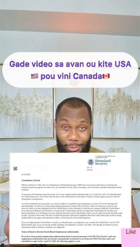 Yon Ti Rappel Pou Moun Ki Vlé Kite Usa Pou Vinn Canada Yo🇨🇦 Tande