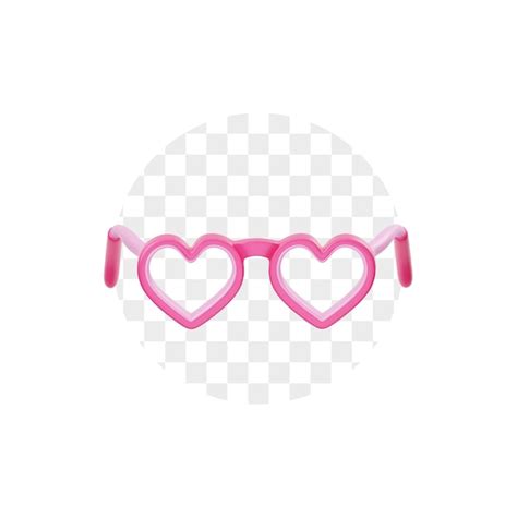 Premium Psd Love Glasses 3d Icon