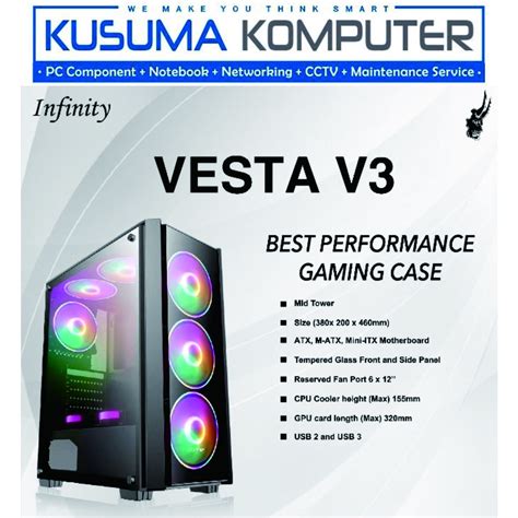 Jual Casing Infinity Vesta V Fan Rgb Gaming Case Pc Shopee Indonesia