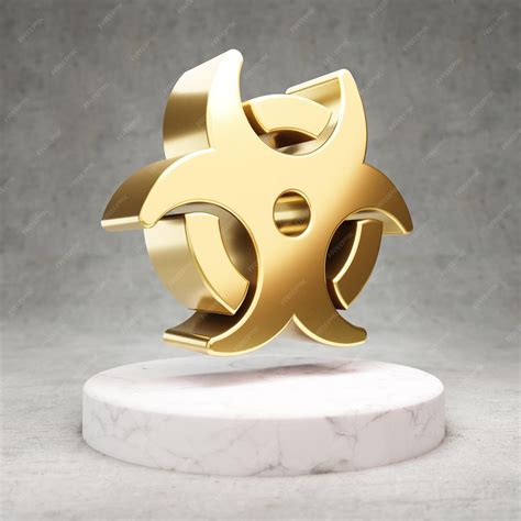 Icono De Riesgo Biológico Símbolo De Riesgo Biológico Brillante Dorado