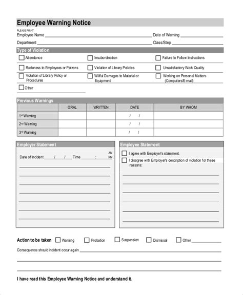 Warning Letter To Employee Format Pdf Infoupdate Org