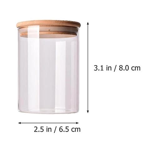 Bamboo Wood Lid Glass Jar Airtight Canister Kitchen Storage Bottles