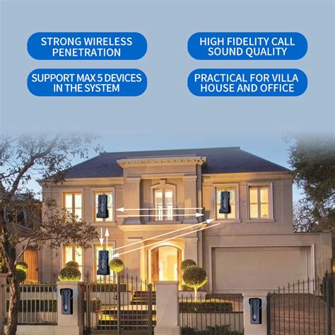 Wireless Intercom Doorbell No Wiring Required Built In Wireless Signal