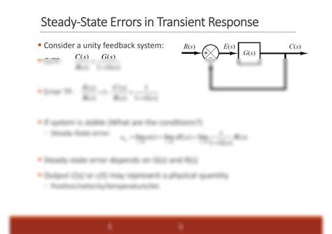 Solution Classification Of Control Systems And Steadystate Errors In Transient Response