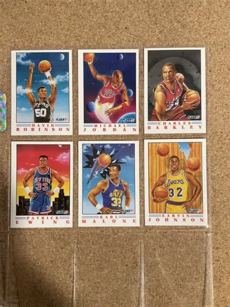 1991 FLEER PRO Visions Jeu De 6 Cartes Robinson Jordan Barkley Ewing