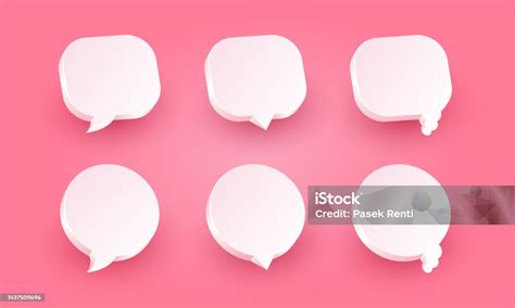 3d 말풍선 채팅 아이콘의 집합입니다 0명에 대한 스톡 벡터 아트 및 기타 이미지 0명 3차원 형태 Brand Name Online Messaging Platform