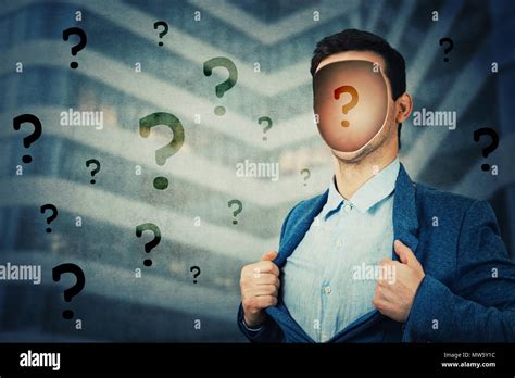 Anonymous Businessman With A Hole In His Head Instead Face Question