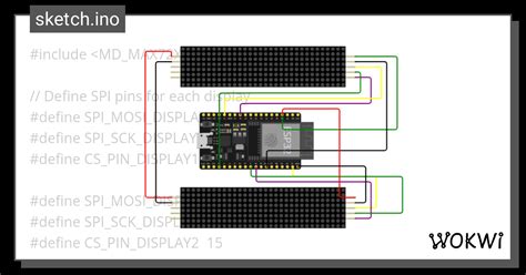 Two Matrix With Esp32 Copy Wokwi Esp32 Stm32 Arduino Simulator