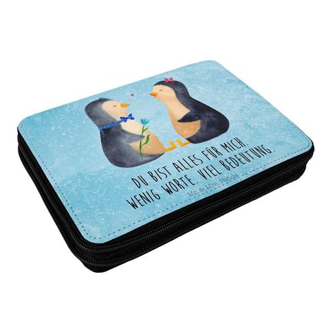 Mr And Mrs Panda Federmäppchen Pinguin Pärchen Eisblau Geschenk