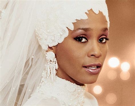 Image May Contain 1 Person Closeup Whitney Houston Wedding Whitney