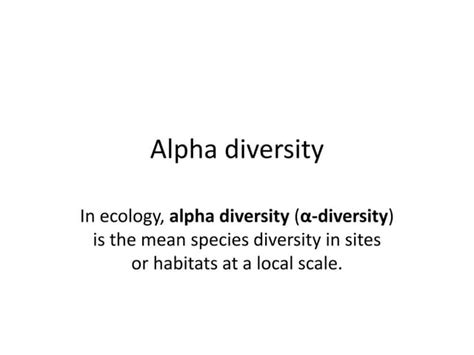 Alpha Beta Gama Diversity Ppt