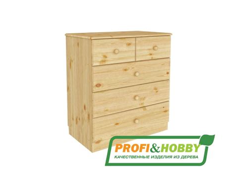 Комод Классика, 5 ящиков сосна, без покраски купить в Санкт-Петербурге ...