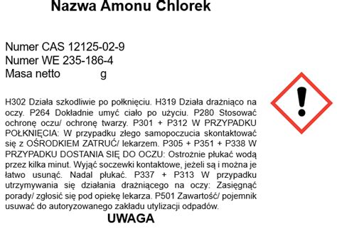 Amonu Chlorek Nh4cl Pyrogarage Odczynniki Lont Narzędzia