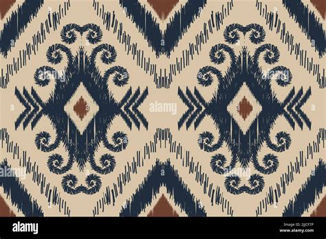 Traditional Ikat Ethnic Seamless Pattern With Geometric Tribal