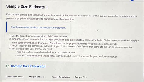 solved sample size estimate 1 calculate the sample size based on