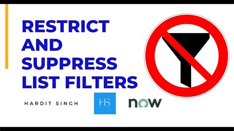 How To Restrict And Suppress List Filter In ServiceNow YouTube