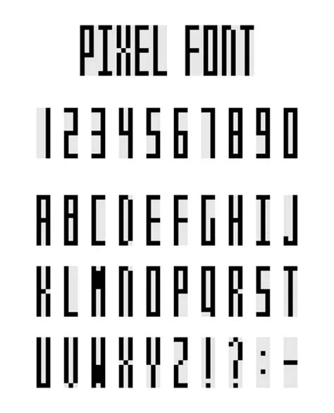 Pixel Font Alphabet Letras Y Números Retro Videgame Type Vector De Stock 190709276 De ©extracoin