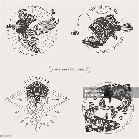 Fish Labels High Res Vector Graphic Getty Images