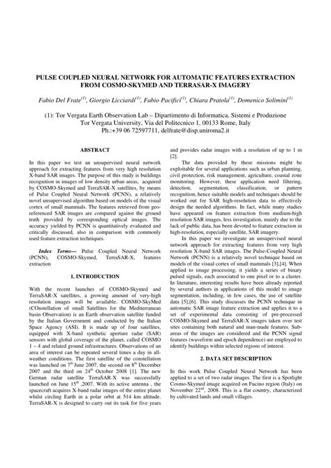 Pdf Pulse Coupled Neural Network For Automatic Features Extraction