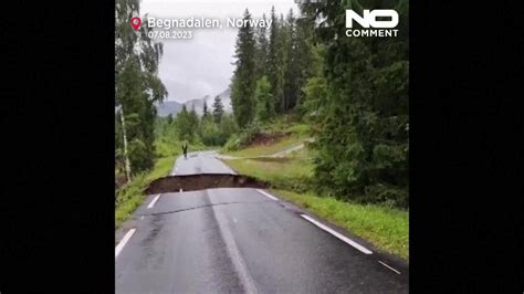 Watch Storm Hans Washes Away Roads And Floods Homes In Norway And Sweden