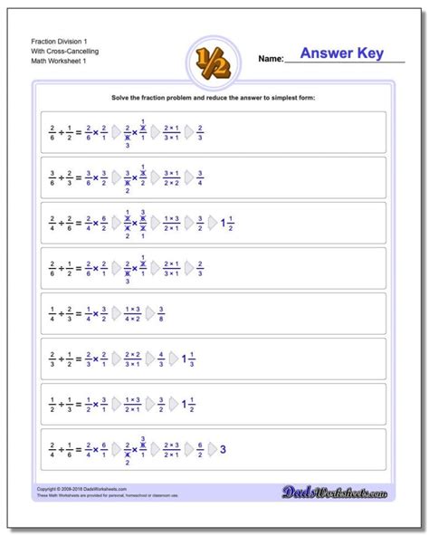 Dividing Fractions Worksheet 6th Grade — Db