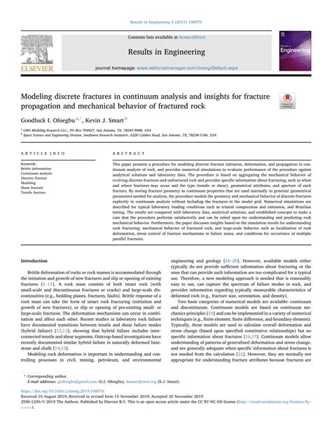 pdf modeling discrete fractures in continuum analysis and insights