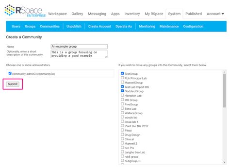 Communities For System Admins Rspace Help