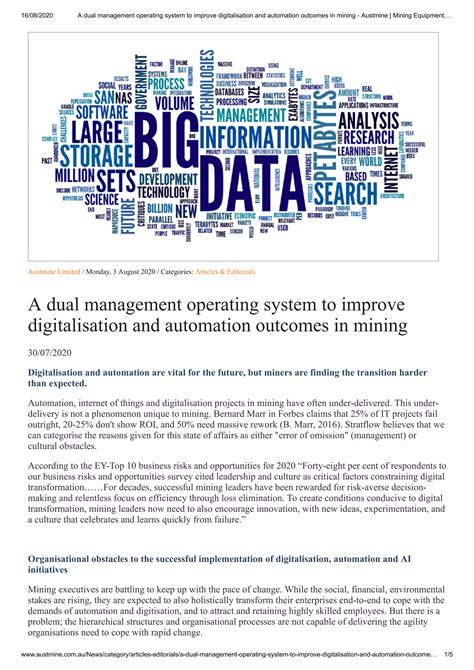 A Dual Management Operating System To Improve Digitalisation And