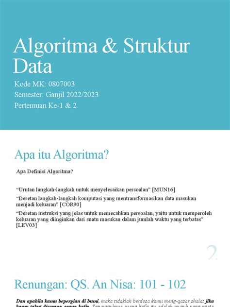 Pti Pertemuan 2 Pengantar Algoritma And Pemrograman Pdf
