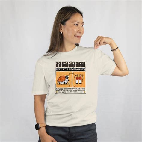 Missing Pet Turtle And Nunchucks T Shirt Funny Ninja Karate Turtle Tee