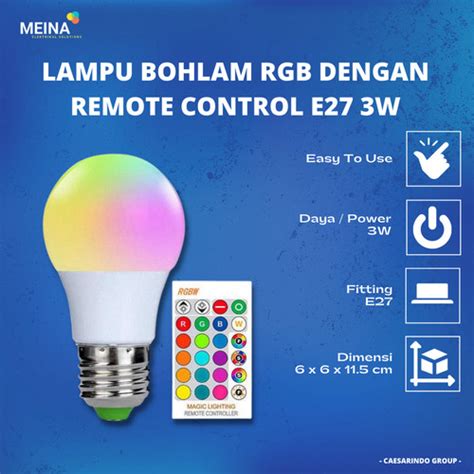 Jual Lampu Bohlam Warna Warni E Lampu Rgb W Lampu Tidur Dengan Remote Jakarta Barat Meina