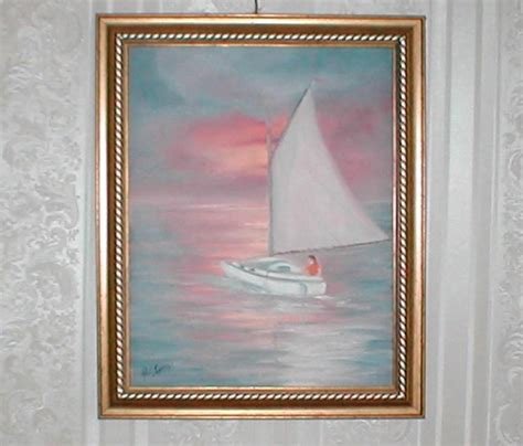 Buy Original Oil On Canvas Cape Cod Cat Boat 11x14 Framed 4900 In