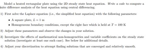 solved model a heated rectangular plate using the 2d steady