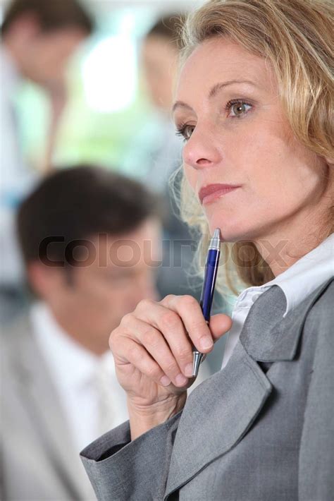 Businesswoman Problem Solving Stock Image Colourbox