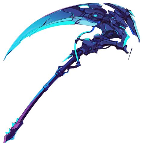 Stylish Combat Scythe In Cyberpunk Style On A White Background 2d Logo