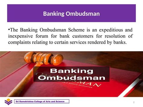 Banking Services And Financial Systems Banking Ombudsman Ppt