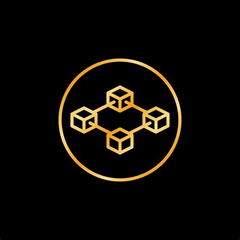 Circle With Block Chain Vector Line Colored Icon Blockchain Crypto