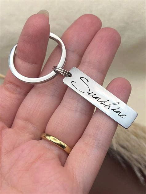1pc Custom Actual Handwriting Name Keychain Personalized Keychain For