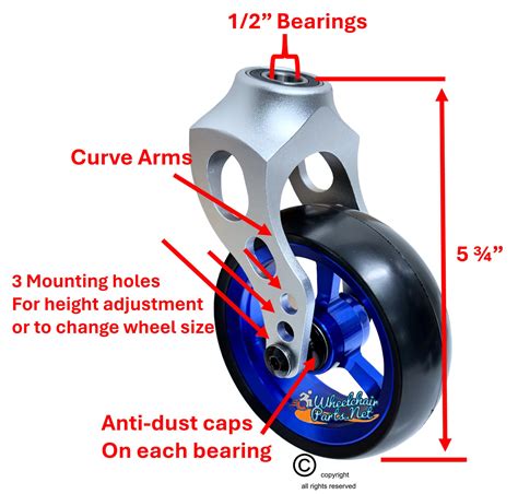 Silver Aluminum Caster Fork Assembly With 4x140 Soft Roll Wheels In