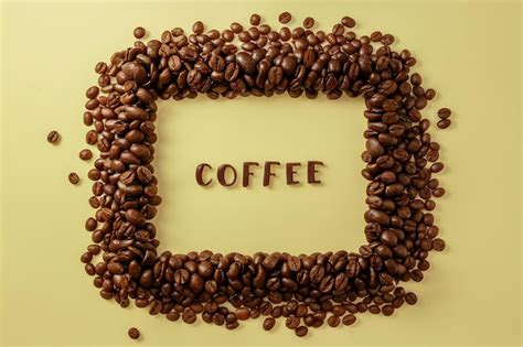 Artistically Arranged Roasted Coffee Bean Frame On A Pristine