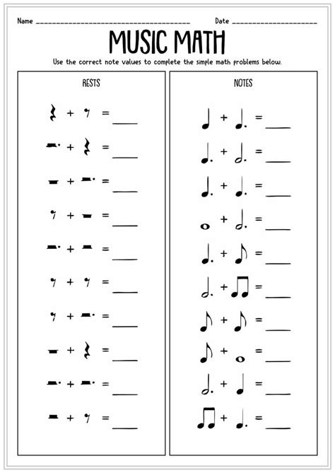 11 Music Theory Worksheets Note Value Free Pdf At