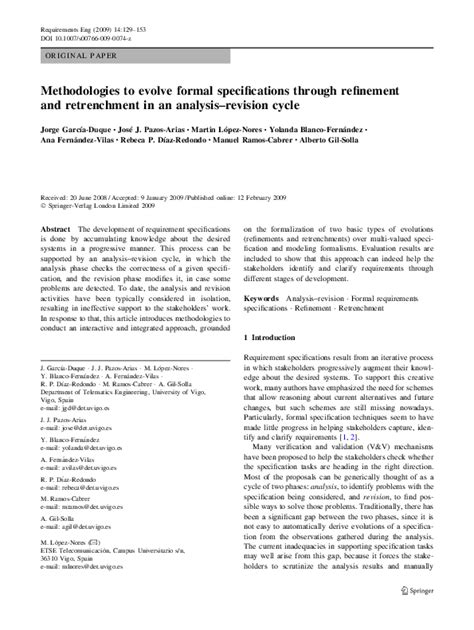 Pdf Methodologies To Evolve Formal Specifications Through Refinement And Retrenchment In An