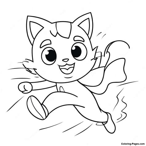 Catboy Running Fast Coloring Page Coloring