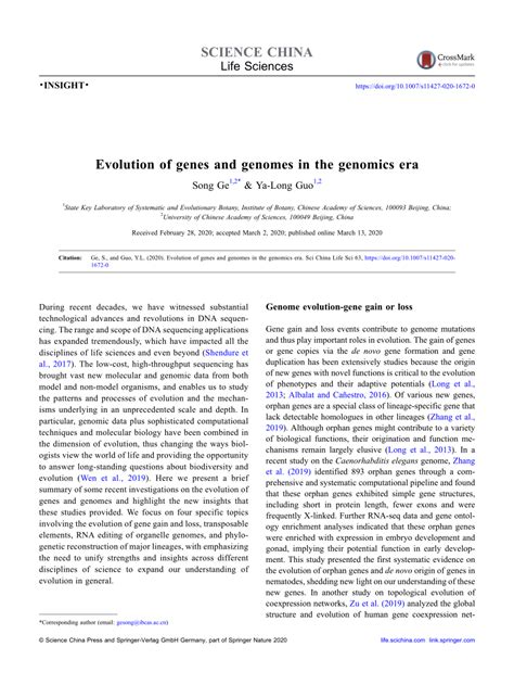 Pdf Evolution Of Genes And Genomes In The Genomics Era