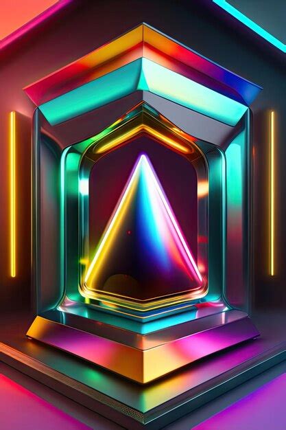 Premium Ai Image Abstract Modern Neon Background With Glass Balls And