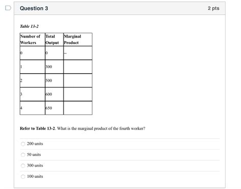 Solved Question 3 2 Pts Table 13 2 Number Of Workers Total