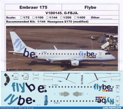 V1 Decals Embraer Erj 175 13978 Airlinercafe
