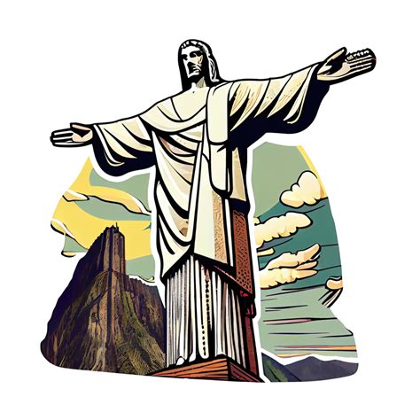 A Estátua Do Cristo Redentor No Rio De Janeiro Brasil Adesivo De