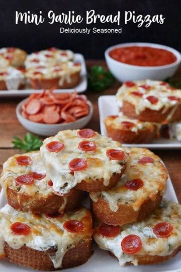 Mini Garlic Bread Pizzas Deliciously Seasoned