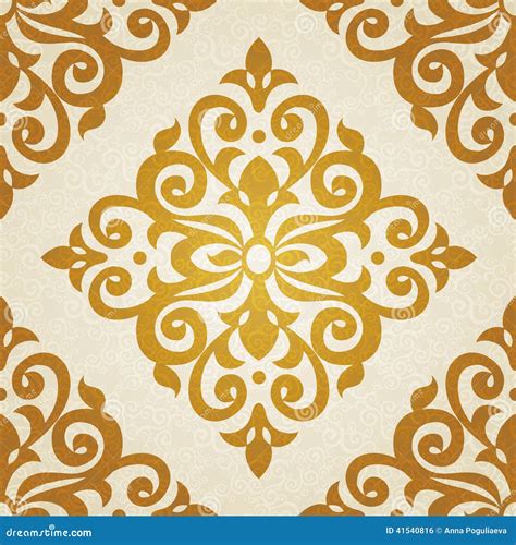 Vector Seamless Pattern In Victorian Style Stock Vector Illustration